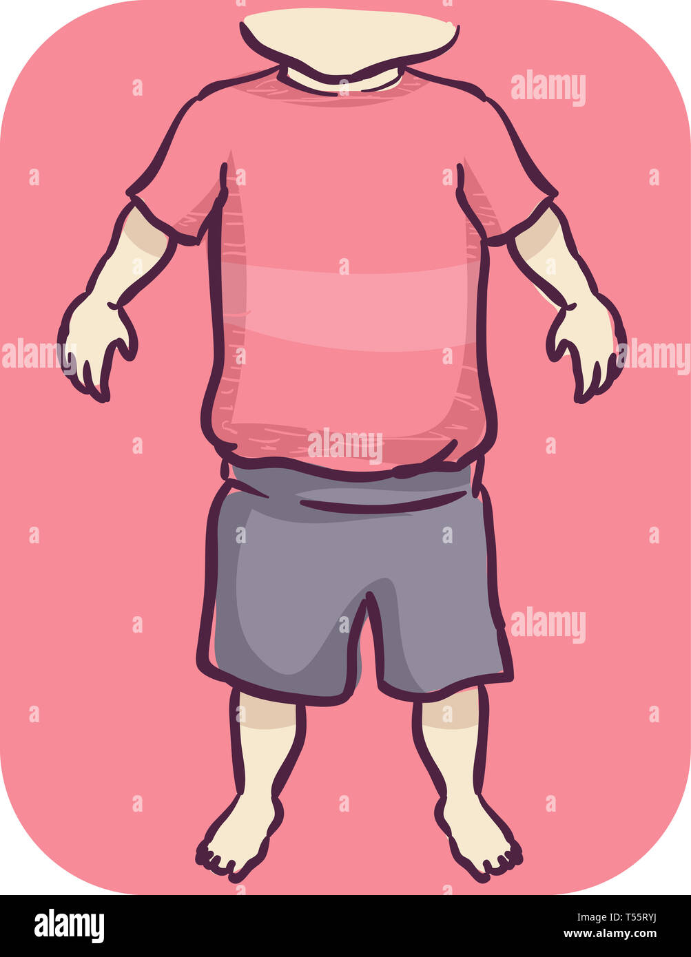 Illustration of a Kid Boy with Short Limbs Stock Photo - Alamy