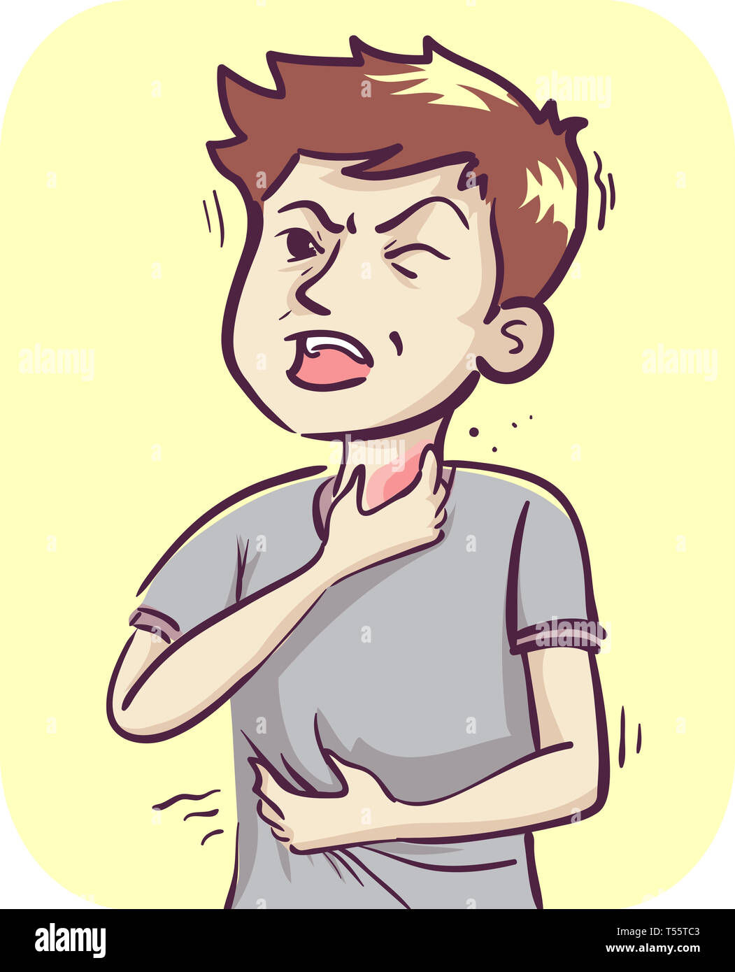 Illustration of a Man with Paresthesia, Scratching His Neck and Body ...