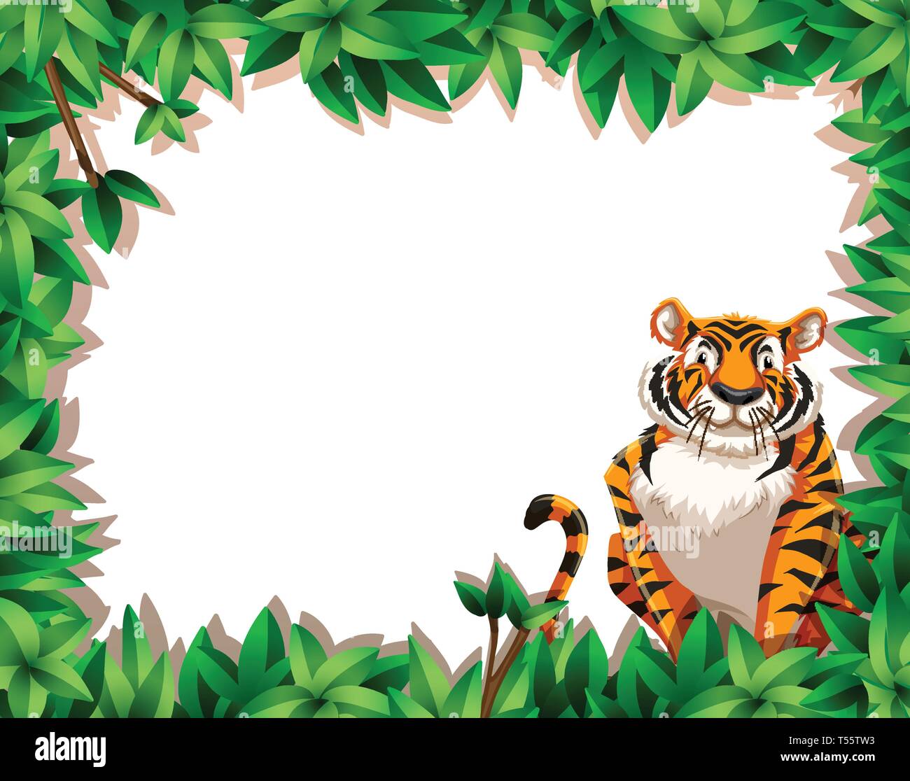 Tiger in nature frame illustration Stock Vector Image & Art - Alamy