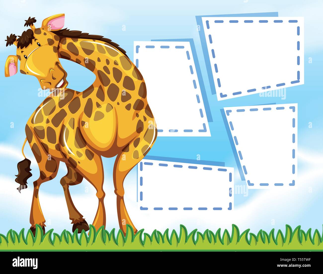 Giraffe on note template illustration Stock Vector Image & Art - Alamy