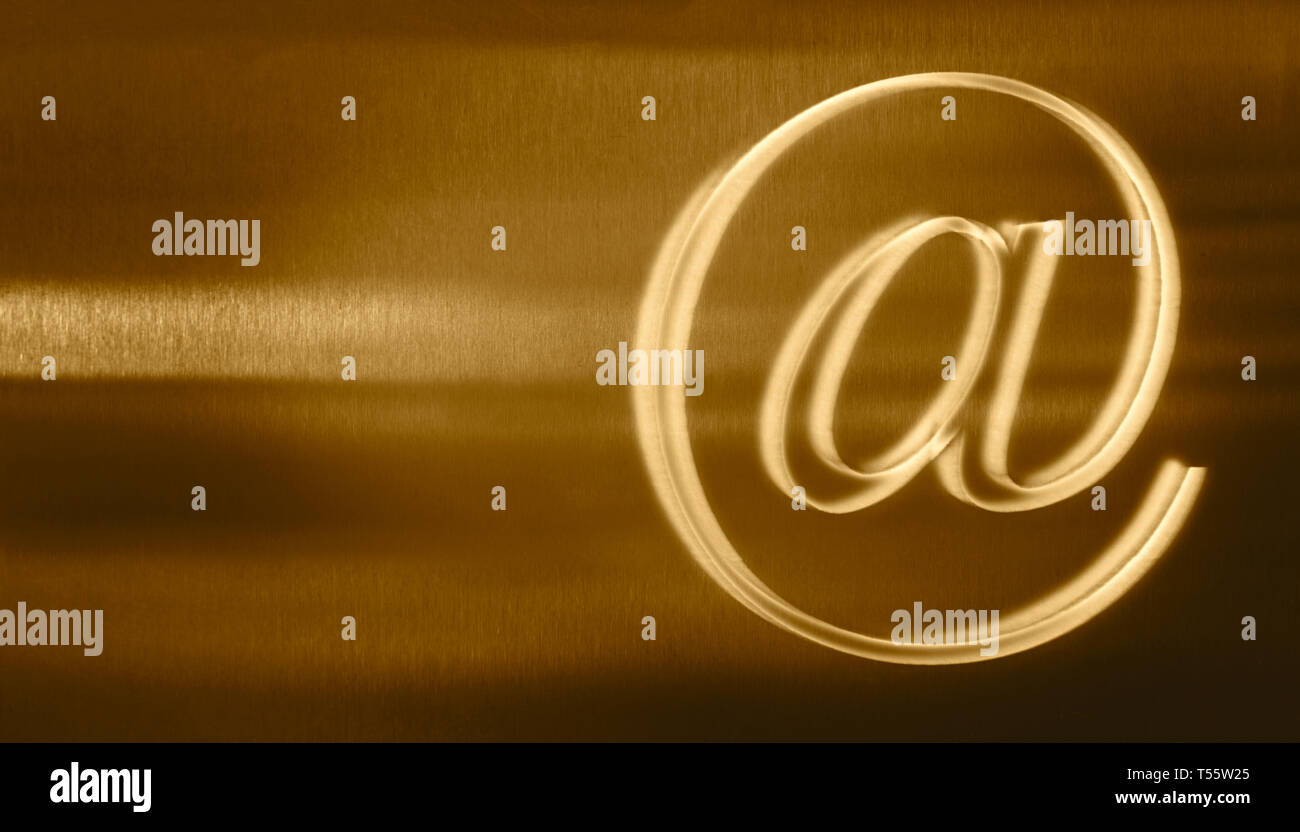 Illustration of gold @ symbol Stock Photo - Alamy