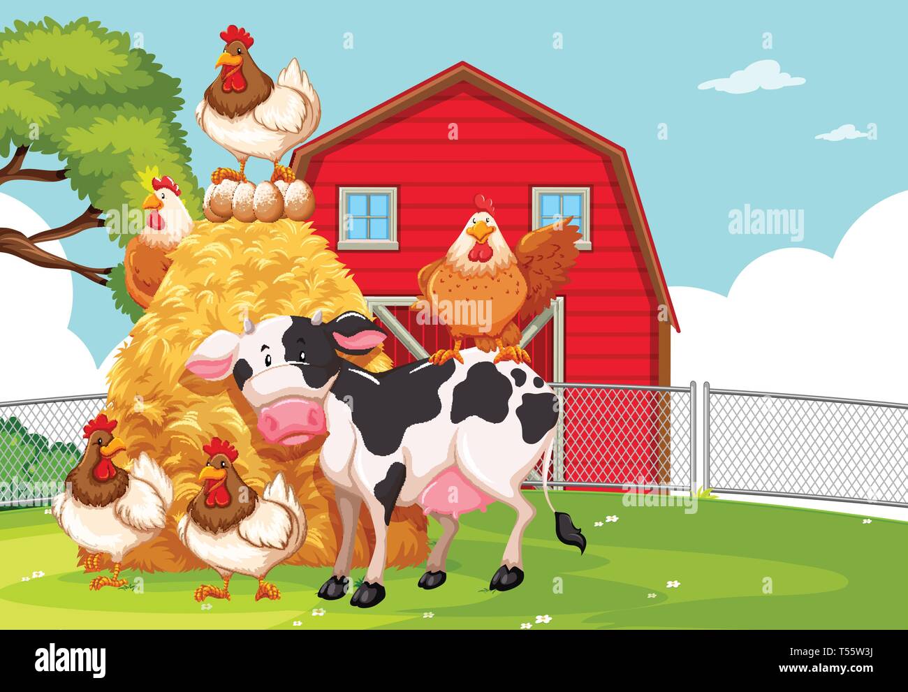 A farmland with animal illustration Stock Vector Image & Art - Alamy