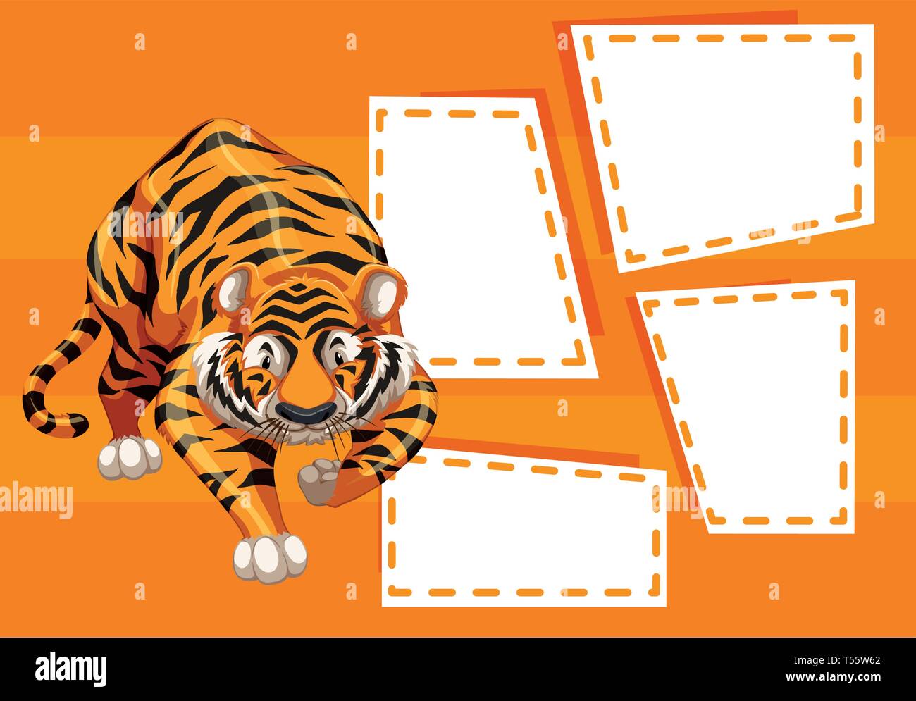 Tiger on note template illustration Stock Vector Image & Art - Alamy