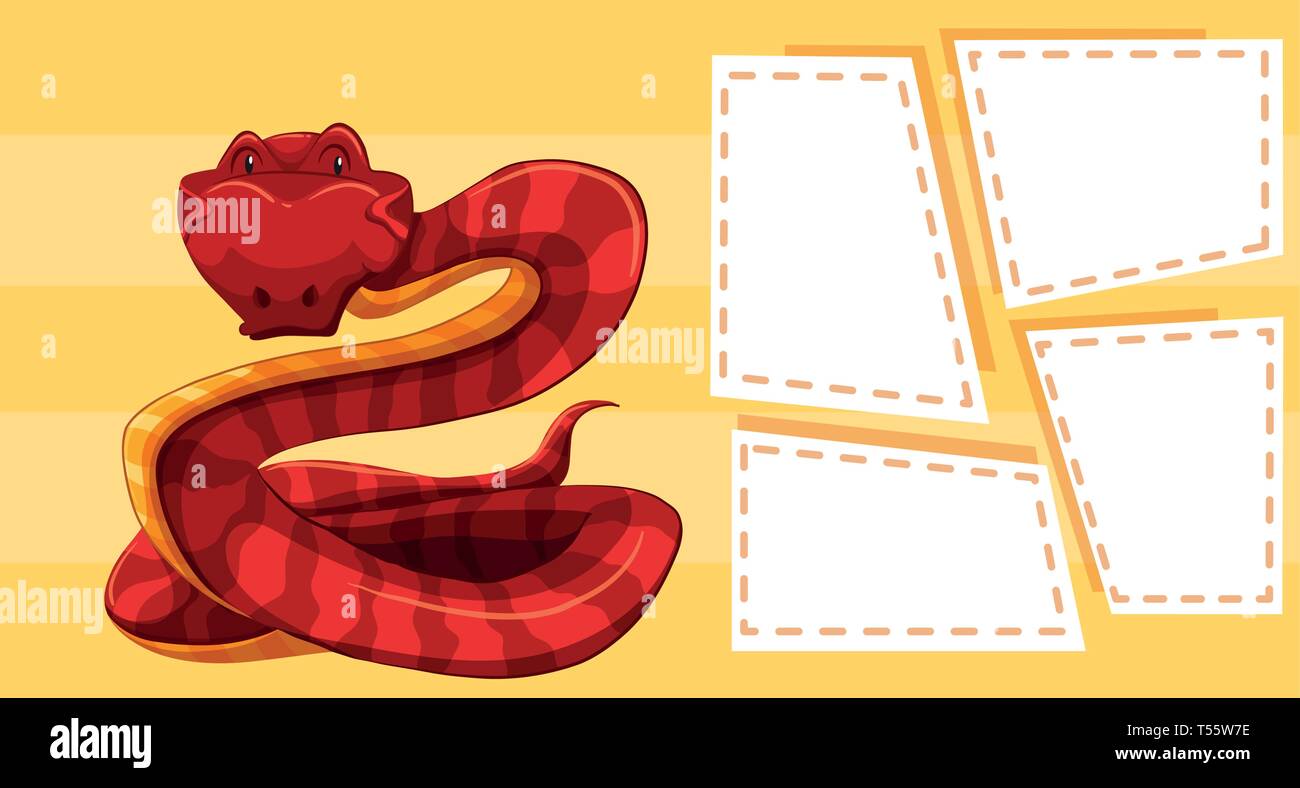 Snake on yellow template illustration Stock Vector Image & Art - Alamy