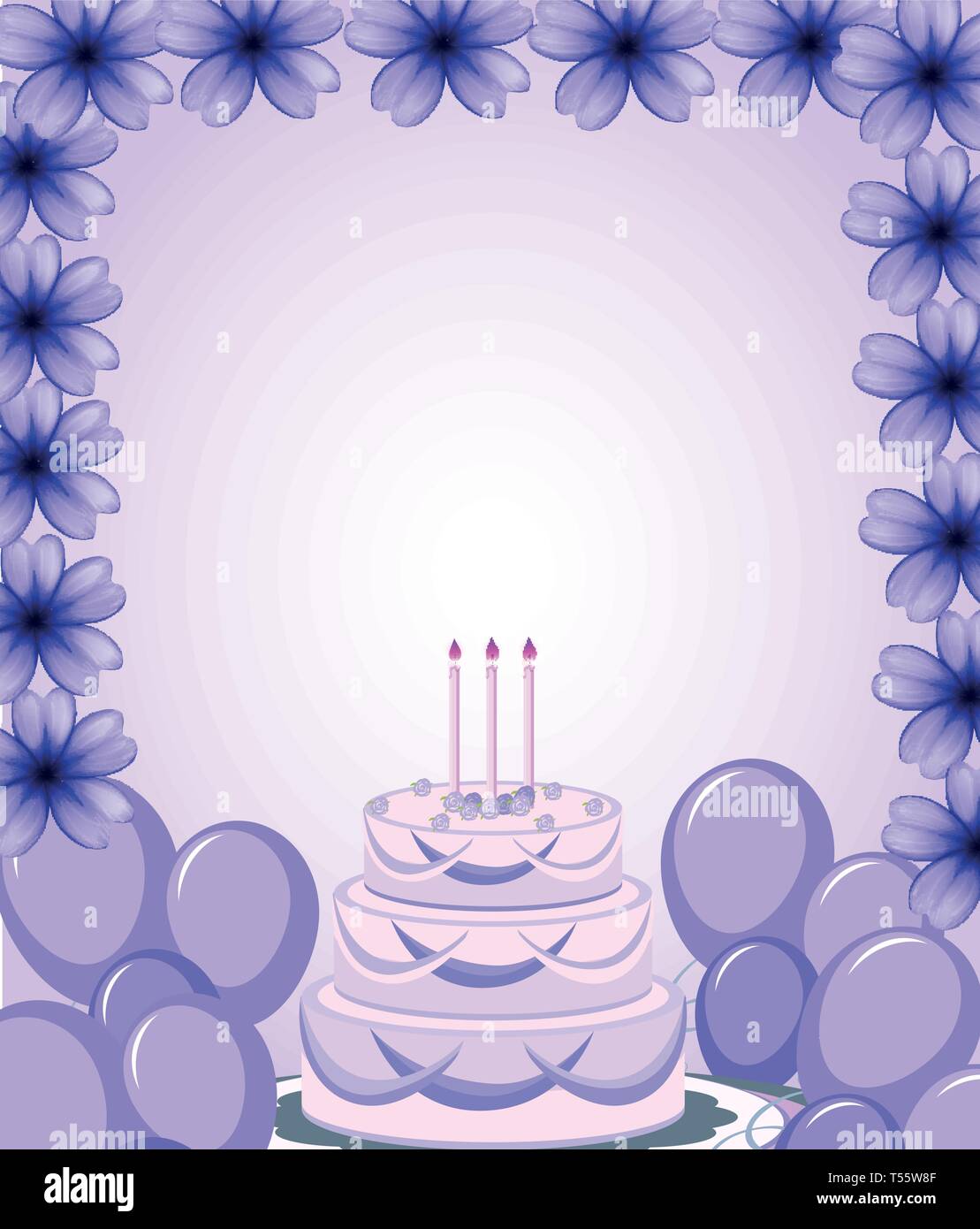 A purple birthday template illustration Stock Vector Image & Art - Alamy