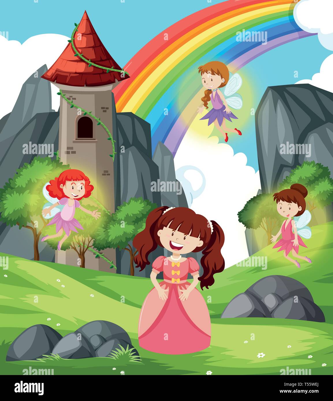Vector of fairies hi-res stock photography and images - Alamy