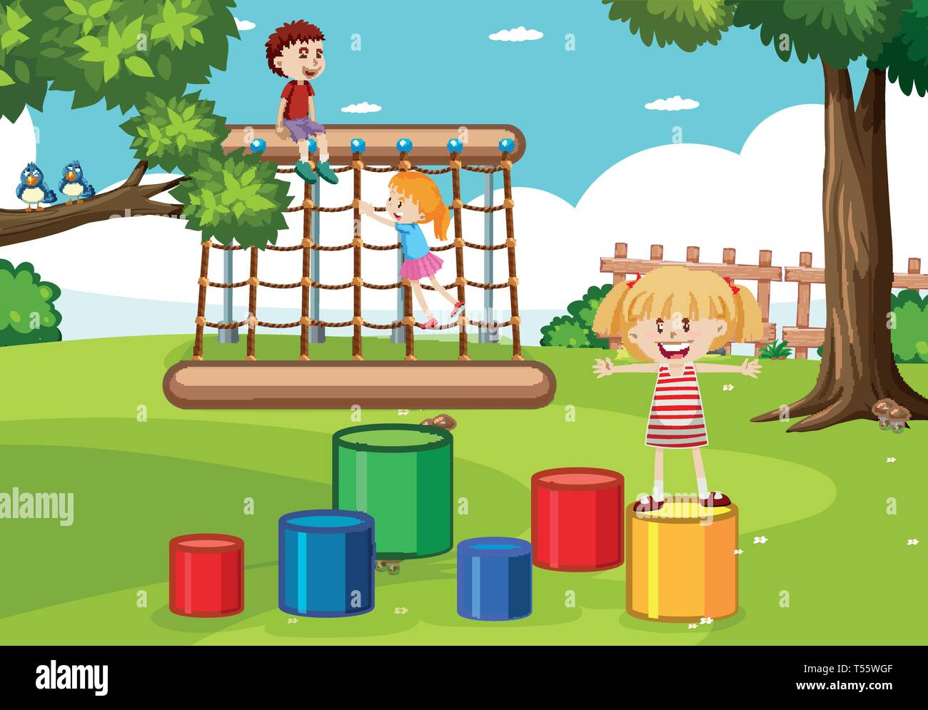 Children at the playground illustration Stock Vector Image & Art - Alamy