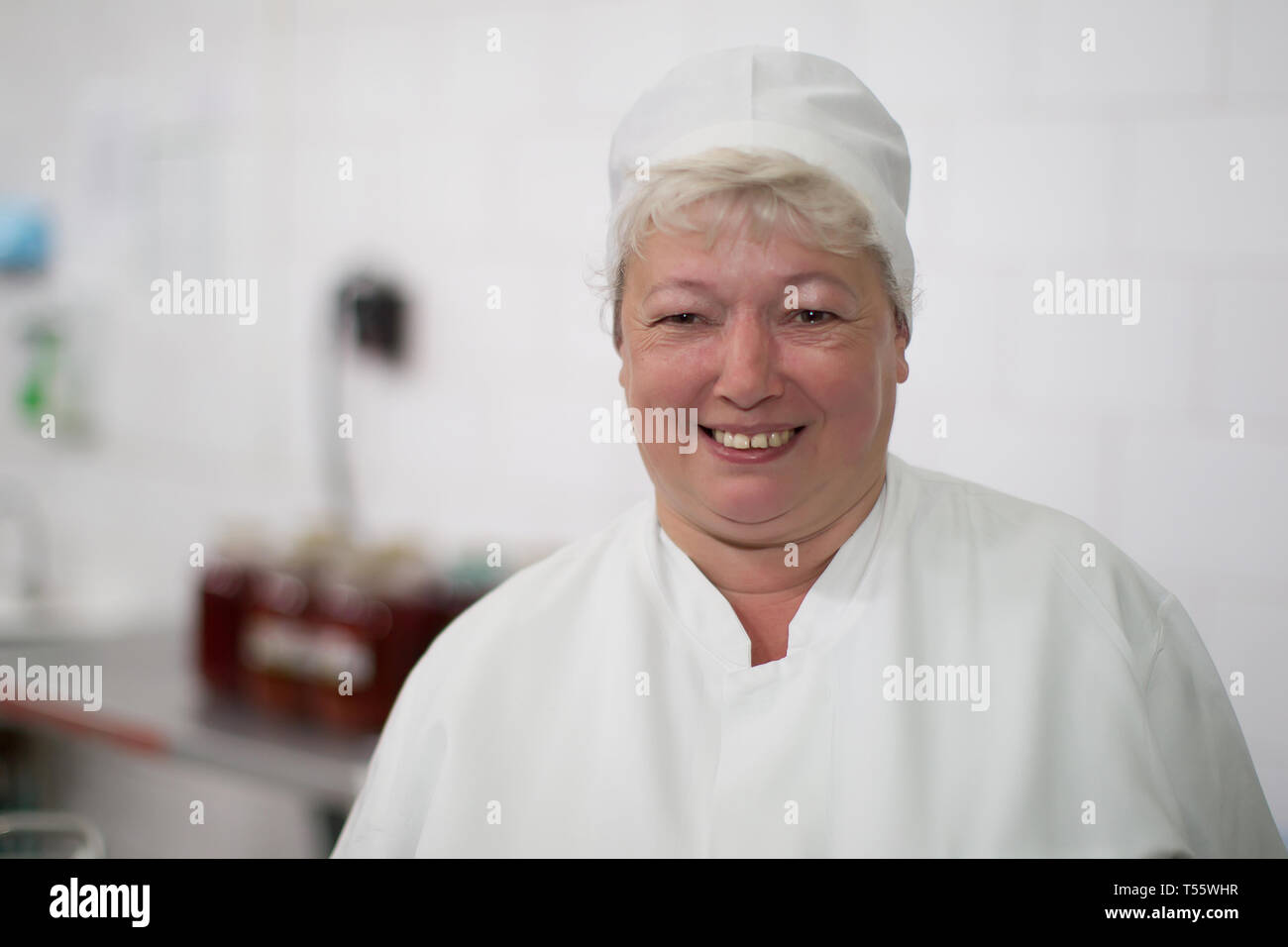 Portrait of the Russian cook.The employee of a dining room Stock Photo ...