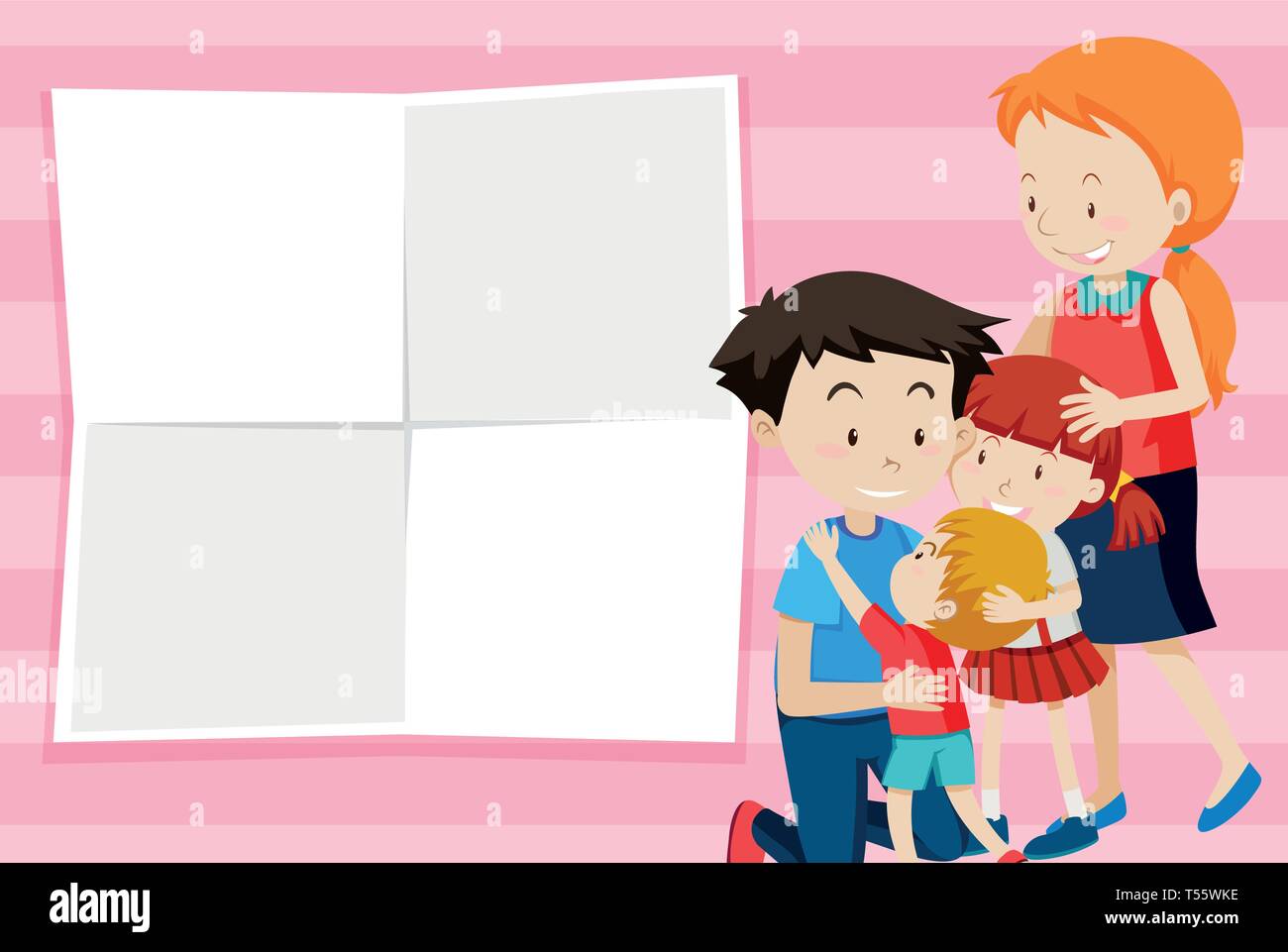 Happy family note template illustration Stock Vector Image & Art - Alamy