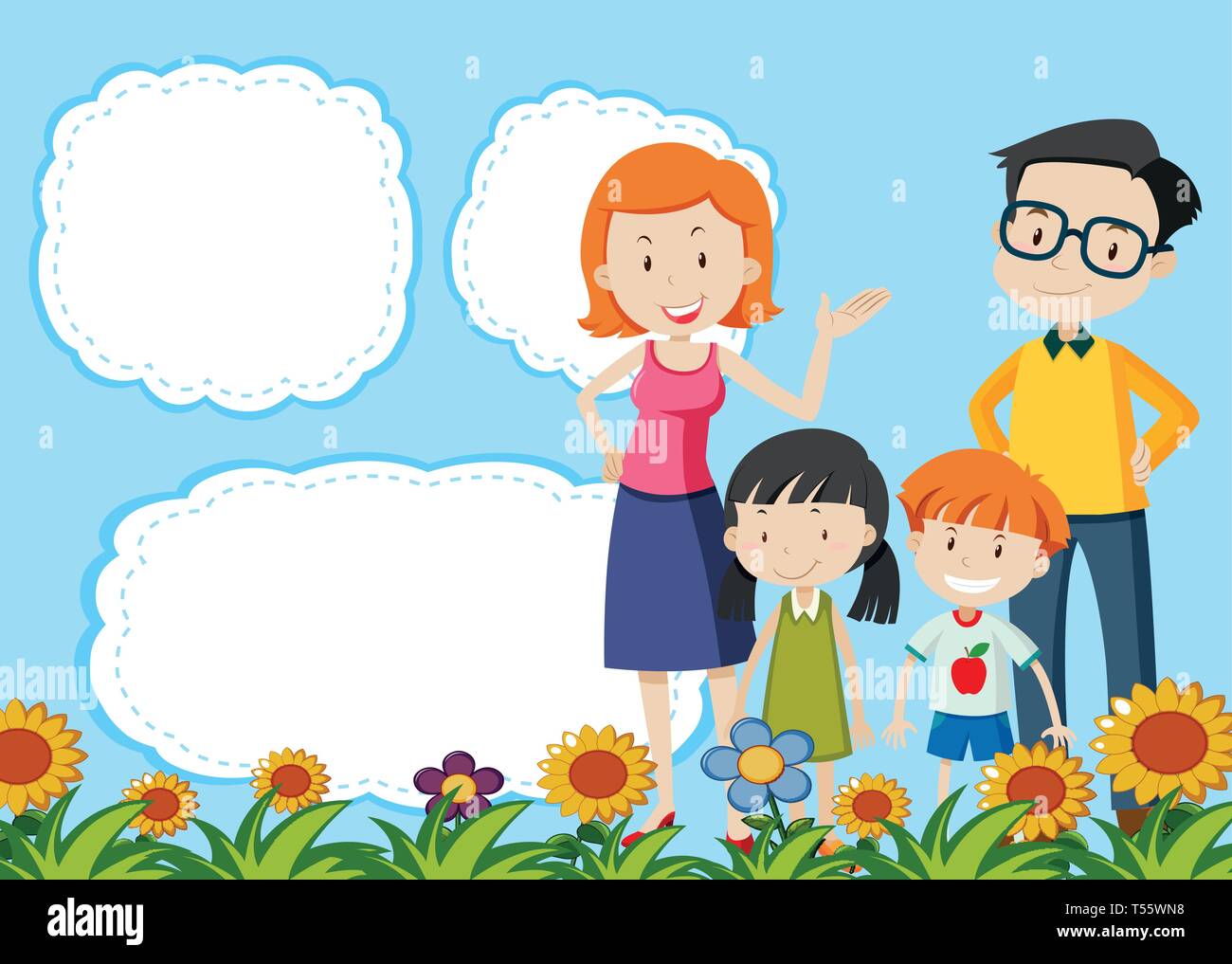 Family on note template illustration Stock Vector Image & Art - Alamy