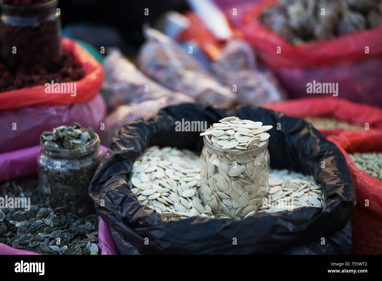White seeds in a jar Stock Photo - Alamy