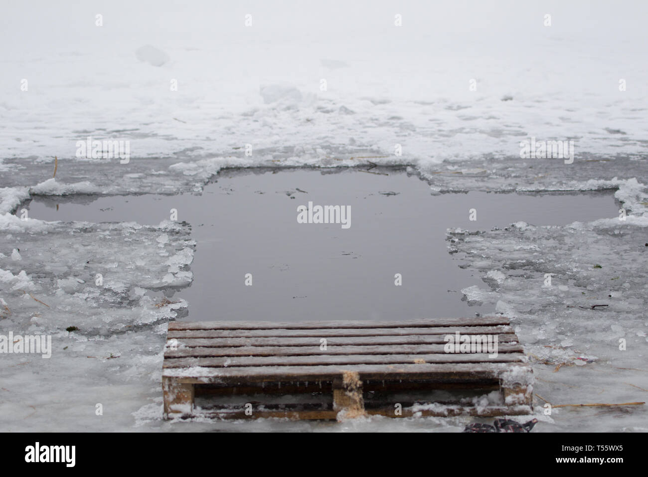 Traditional ice swimming hole hi-res stock photography and images - Alamy