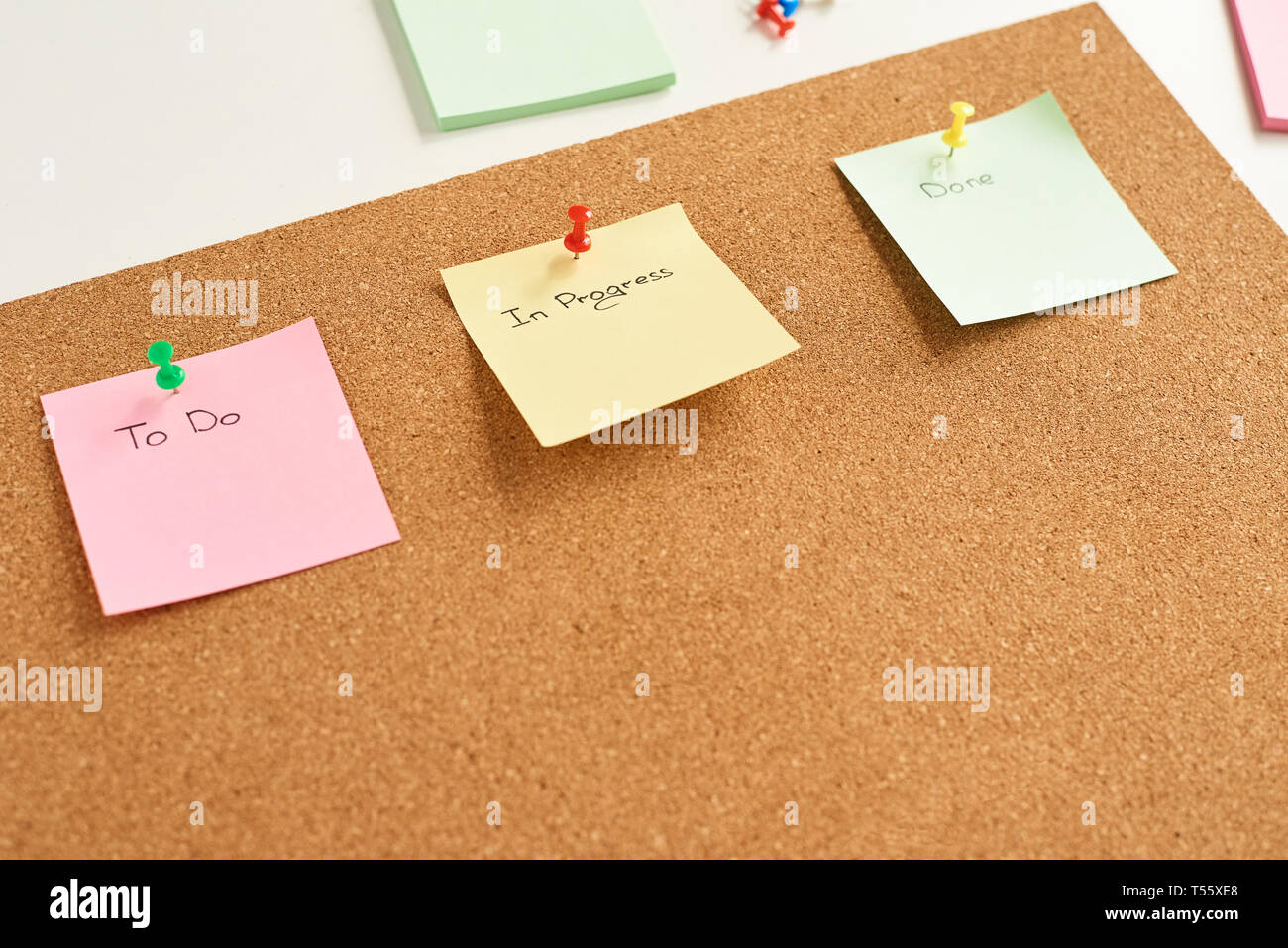 Colorful paper notes with words "To do", "In progress" and "Done ...