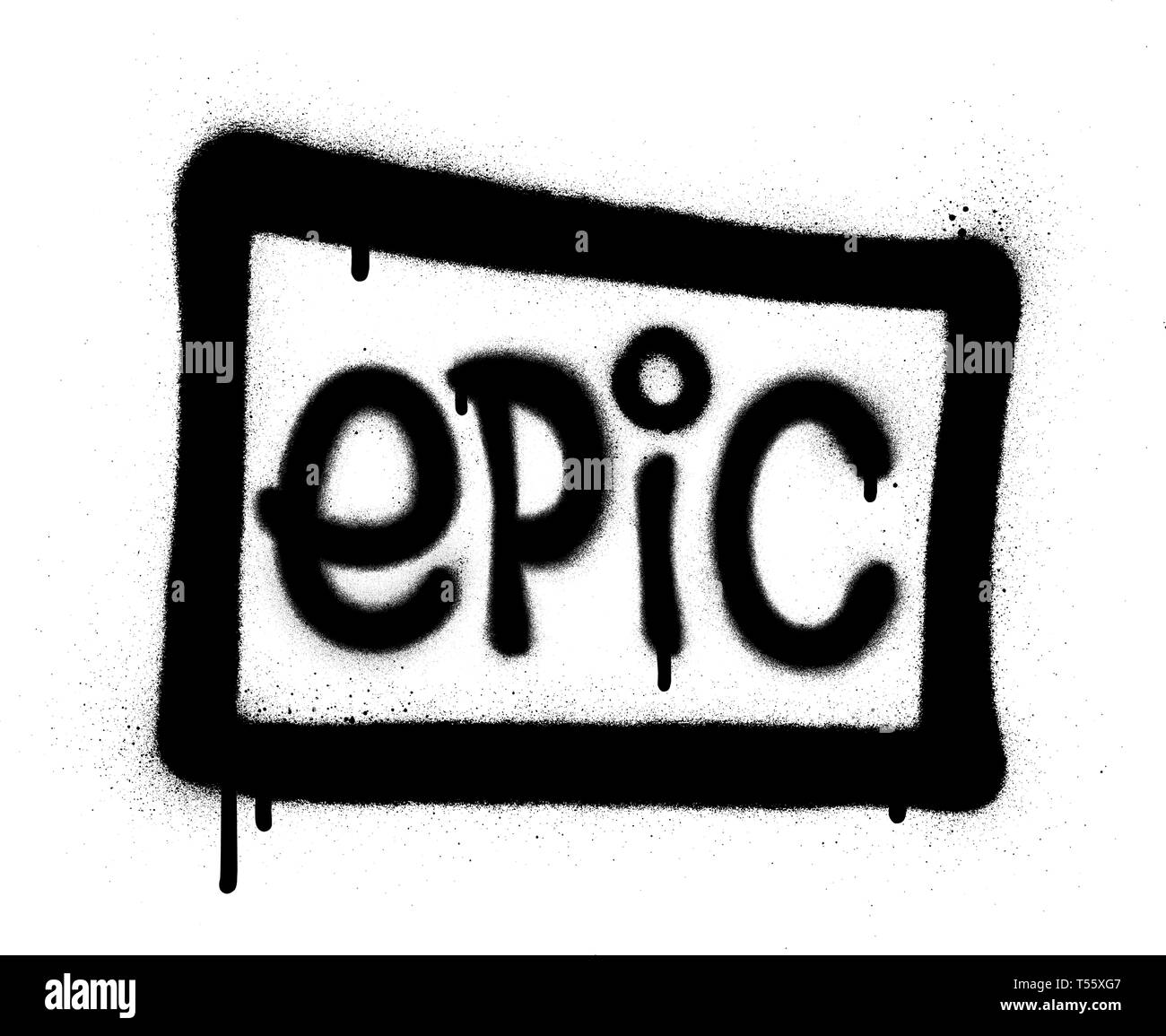 graffiti framed epic word sprayed in black over white Stock Vector ...
