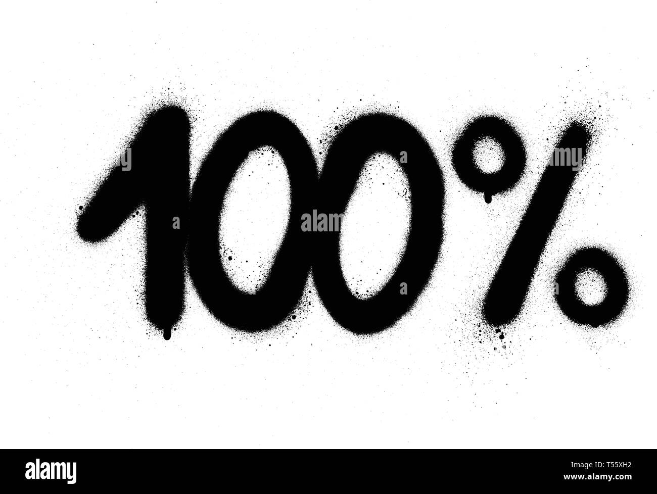 graffiti 100 percent sign sprayed in black over white Stock Vector ...