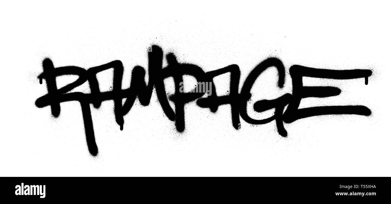 graffiti rampage word sprayed in black over white Stock Vector Image ...