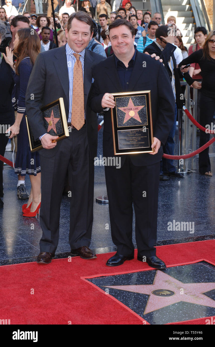 LOS ANGELES, CA. January 09, 2006: Actors MATTHEW BRODERICK (left ...