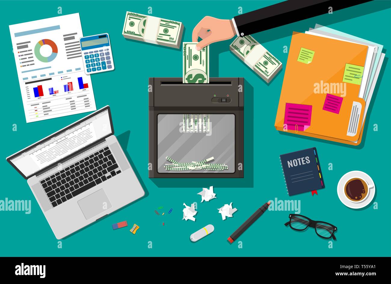 Money shredded Stock Vector Images - Alamy