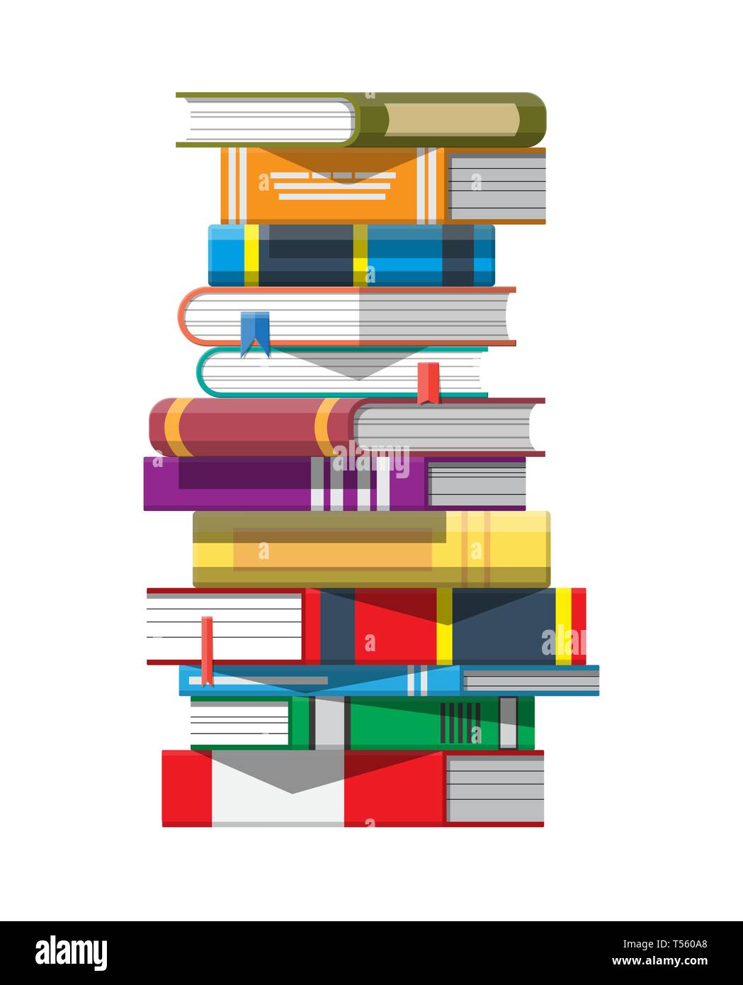 Pile of books. Reading education, e-book, literature, encyclopedia ...