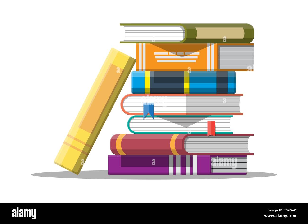 Pile of books in hand. Reading education, e-book, literature ...