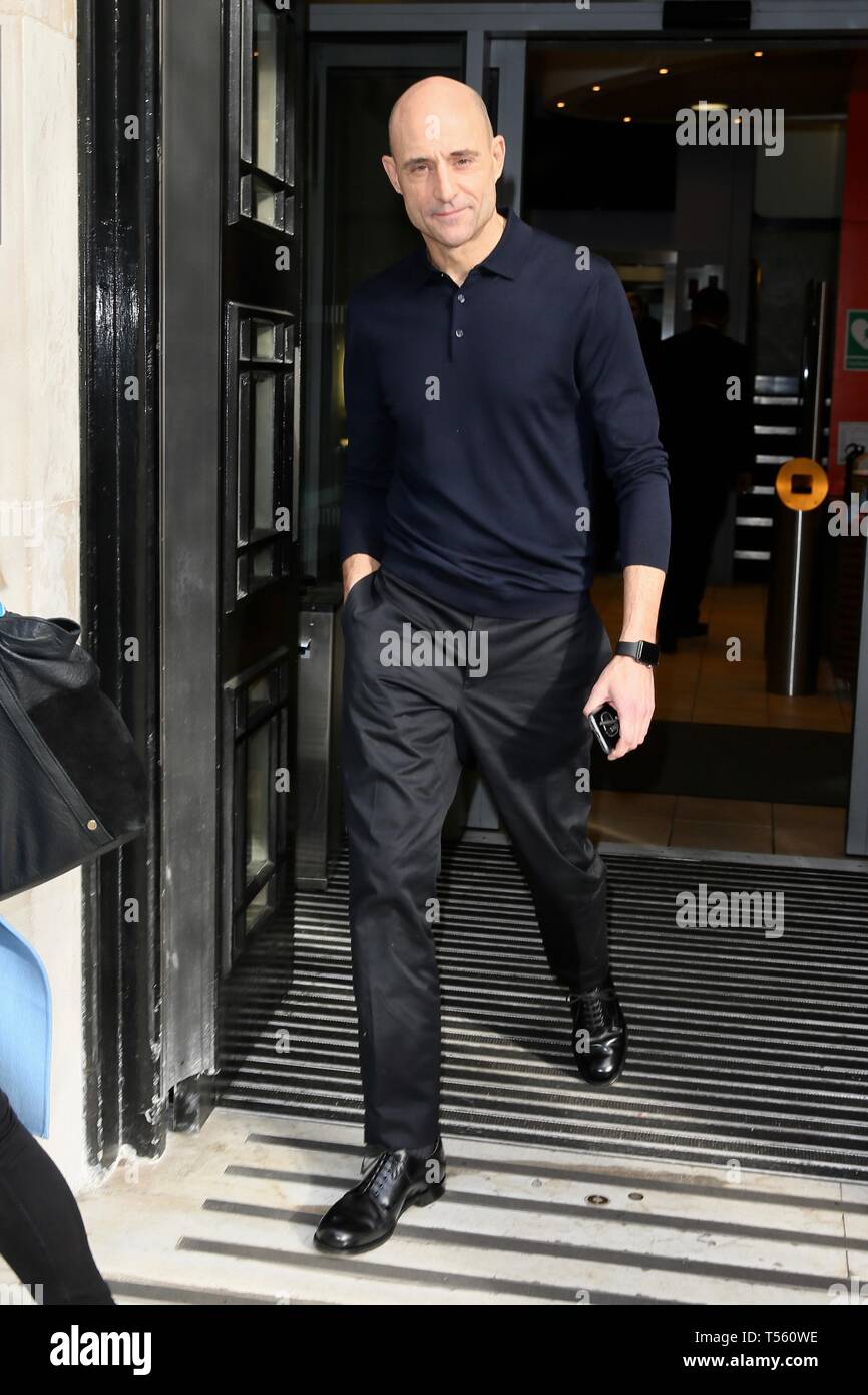 Mark Strong seen leaving Radio 2 after doing radio interviews Featuring ...