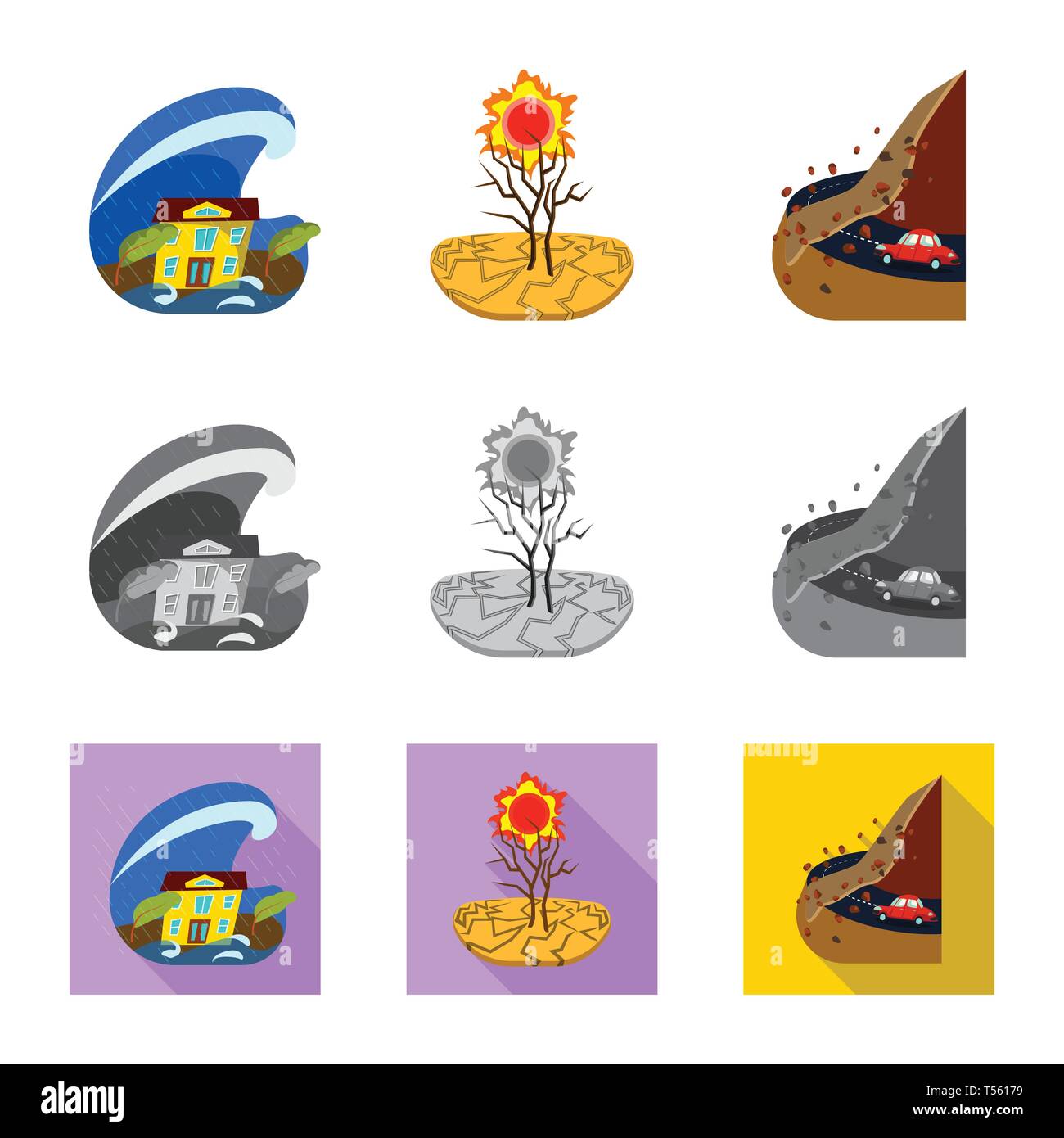 Vector design of weather and distress logo. Collection of weather and ...