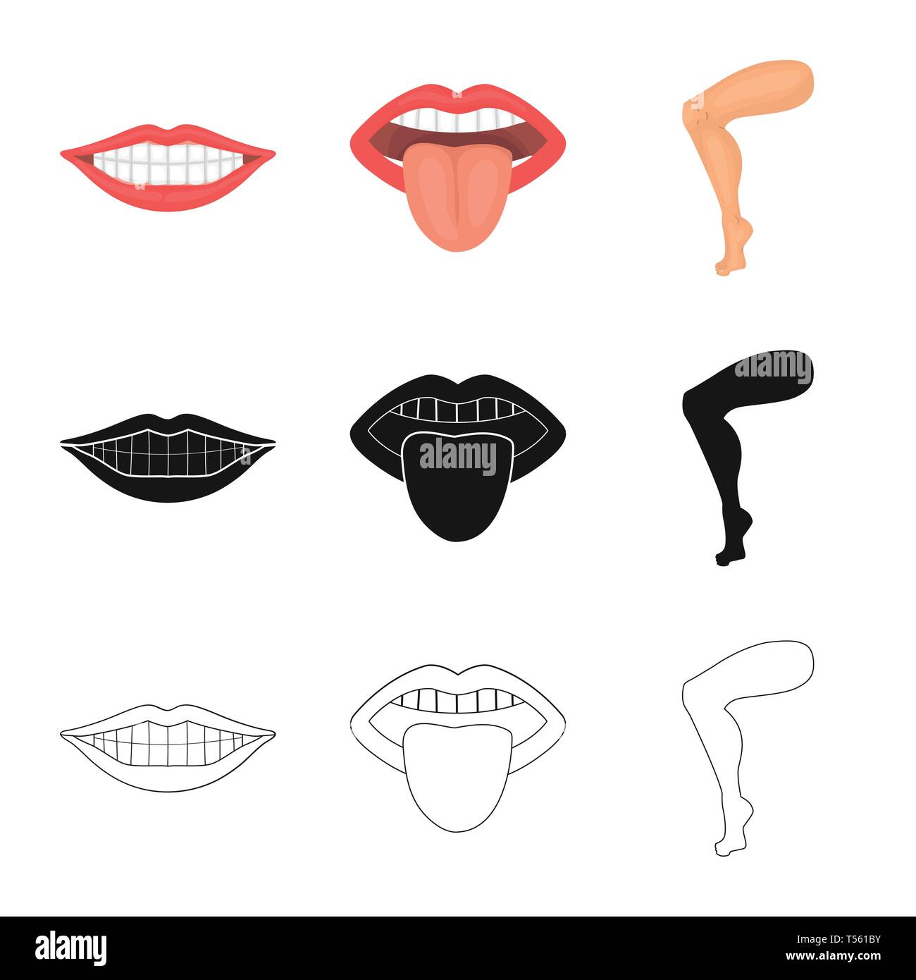 Vector design of body and part sign. Set of body and anatomy stock ...