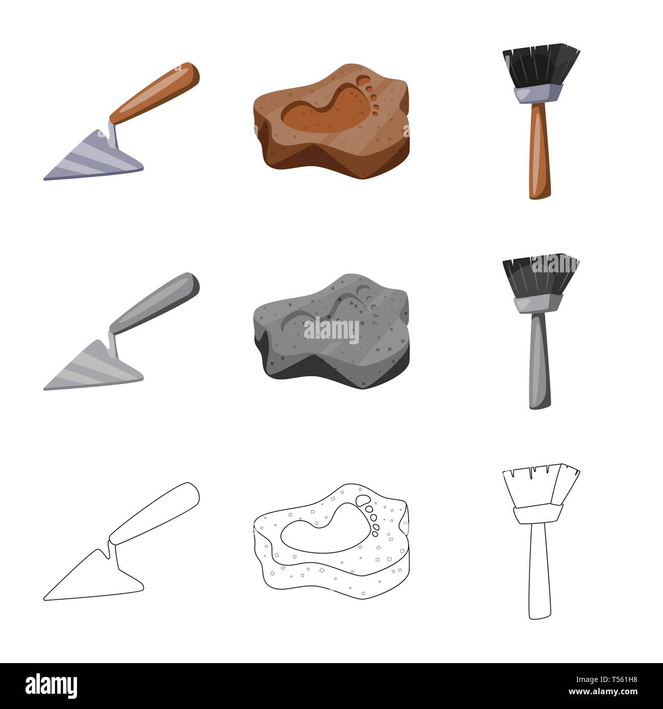 tool,rock,brush,trowel,imprint,dig,track,equipment,repair,old,sweep ...