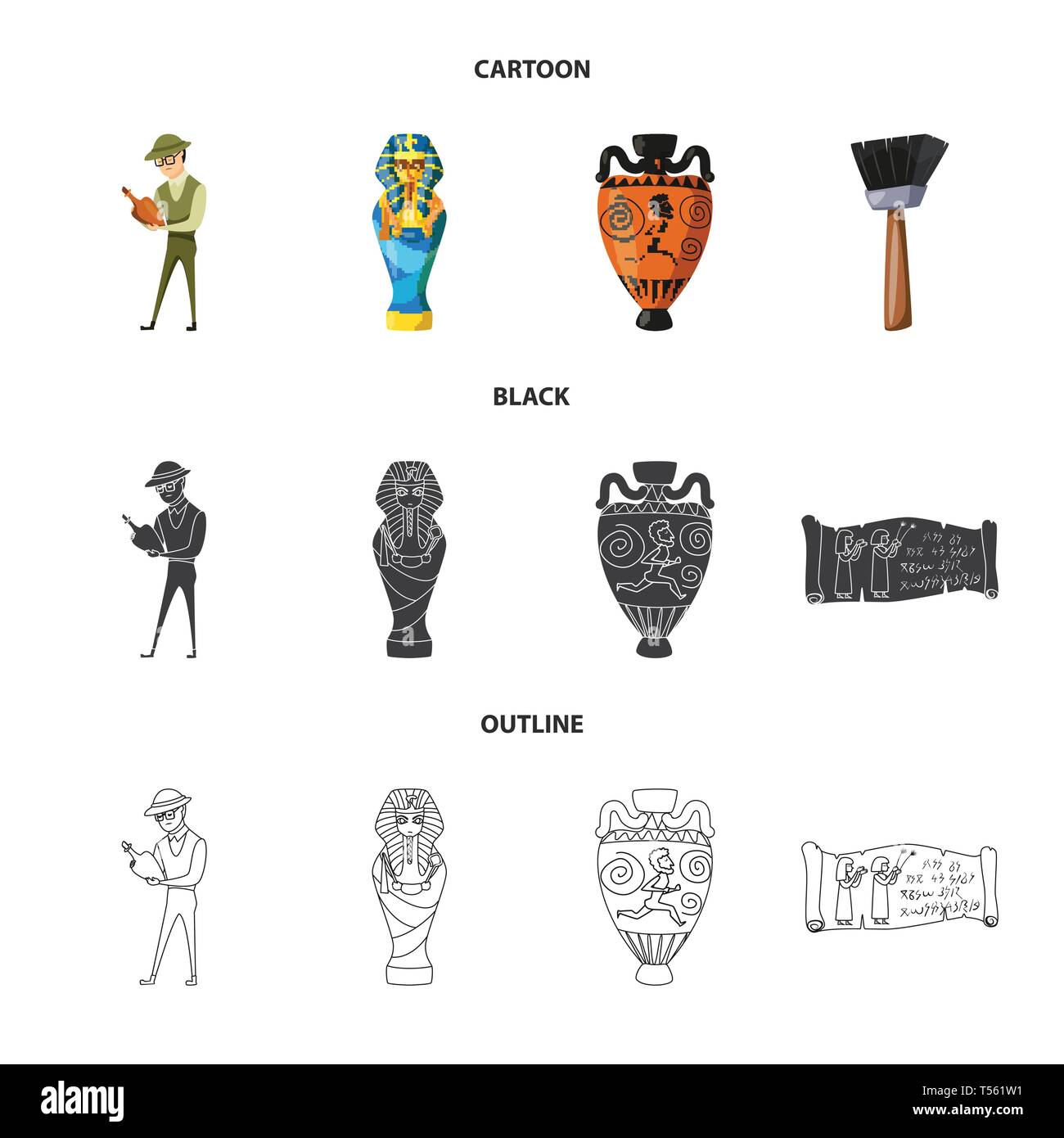 archaeologist,sarcophagus,amphora,scroll,human,pharaoh,artifact,papyrus ...