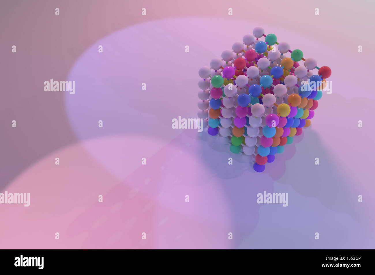 CGI geometric, inter-locked square, molecule style concepture ...