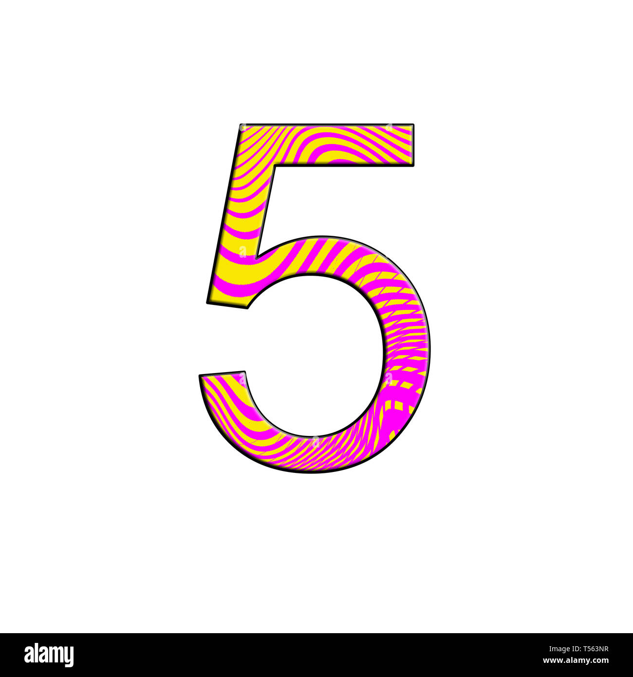 Pink Number 5 Clipart