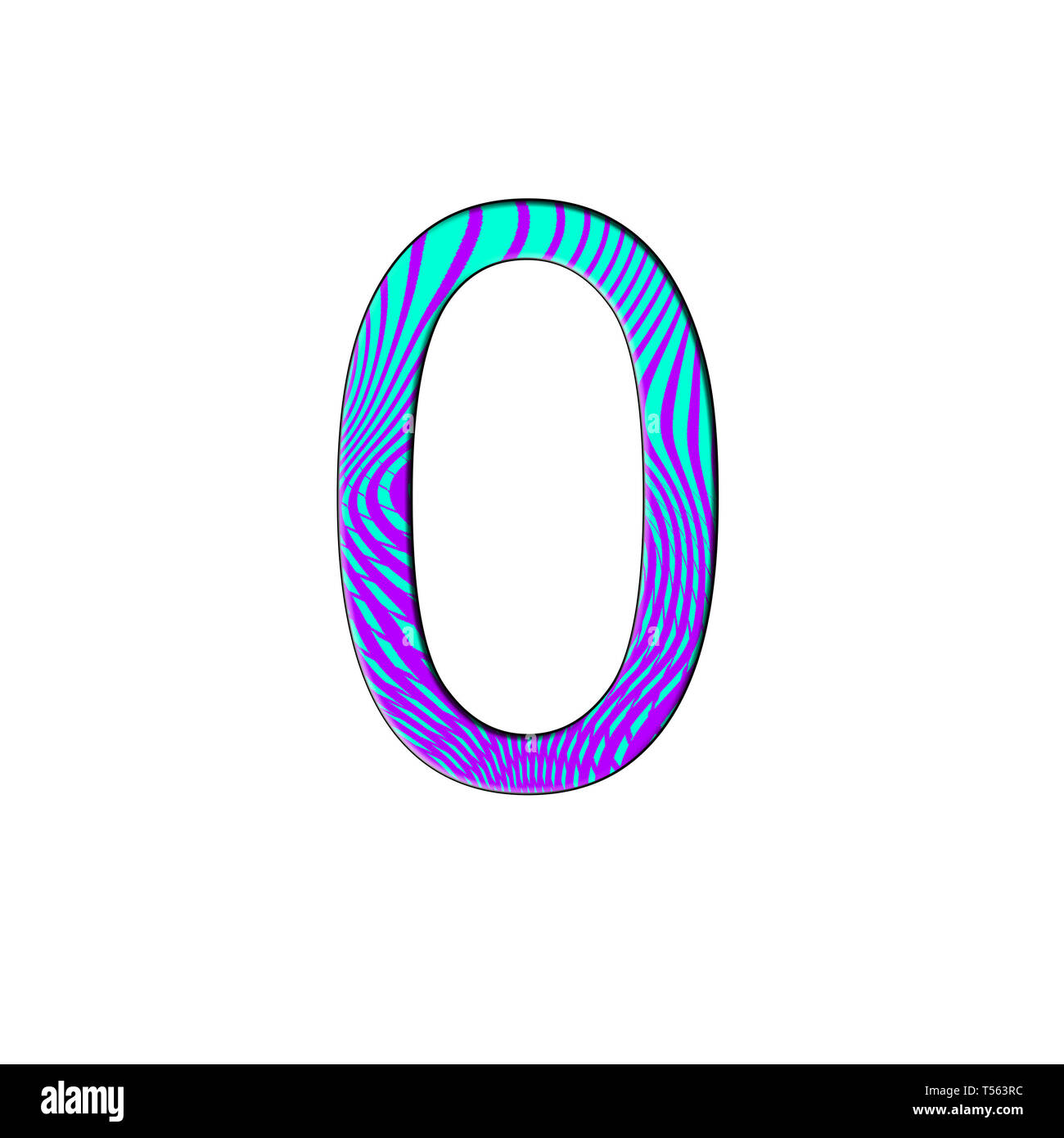 Number 0 illustration on isolated white background. Halftone duotone ...