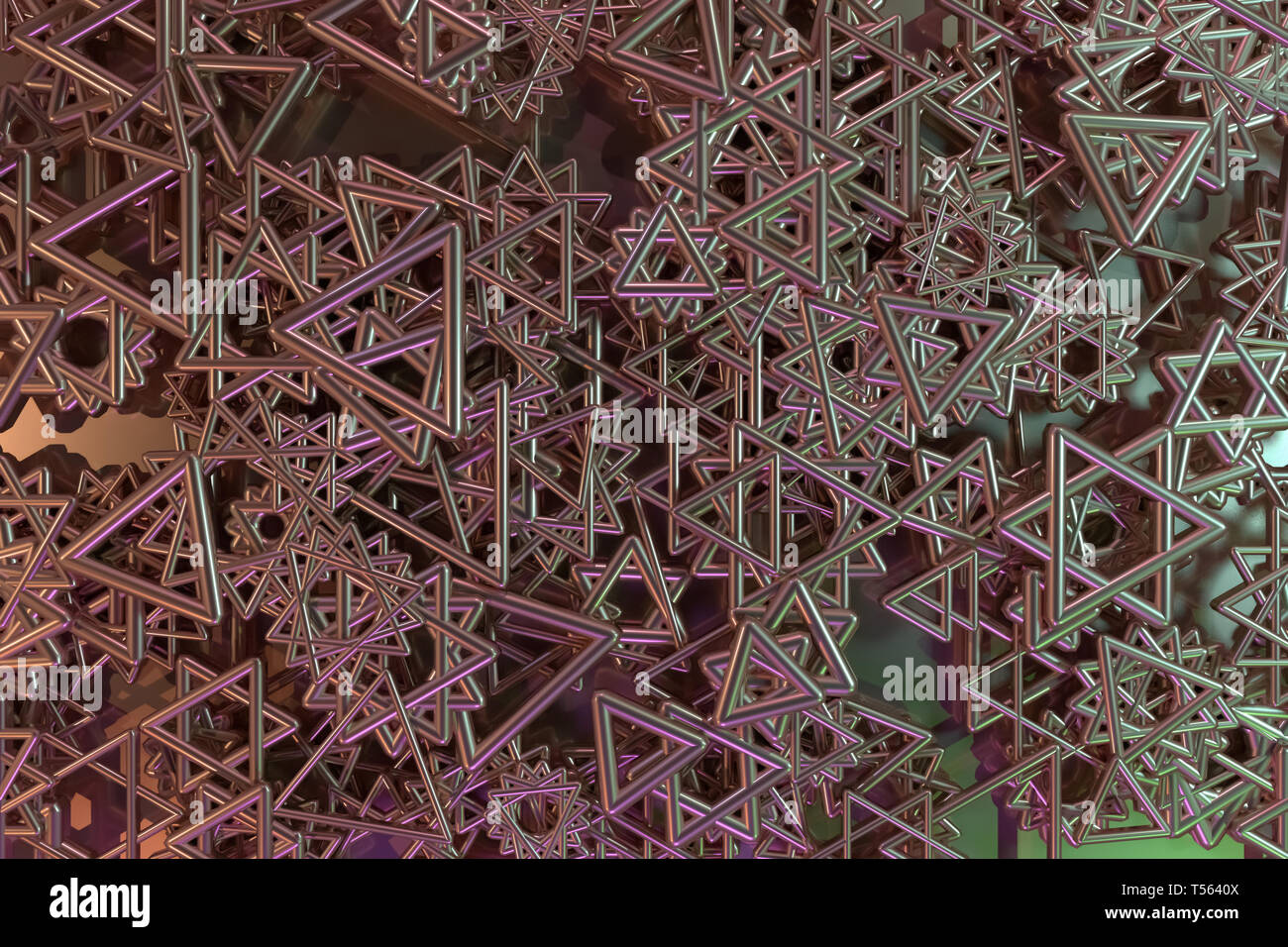 View from top, bunch of triangle & star, CGI geometric. For web page ...