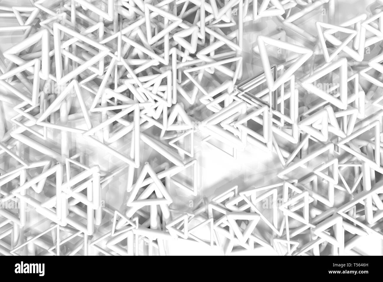 CGI geometric, view from top, bunch of triangle & star. Decorative ...