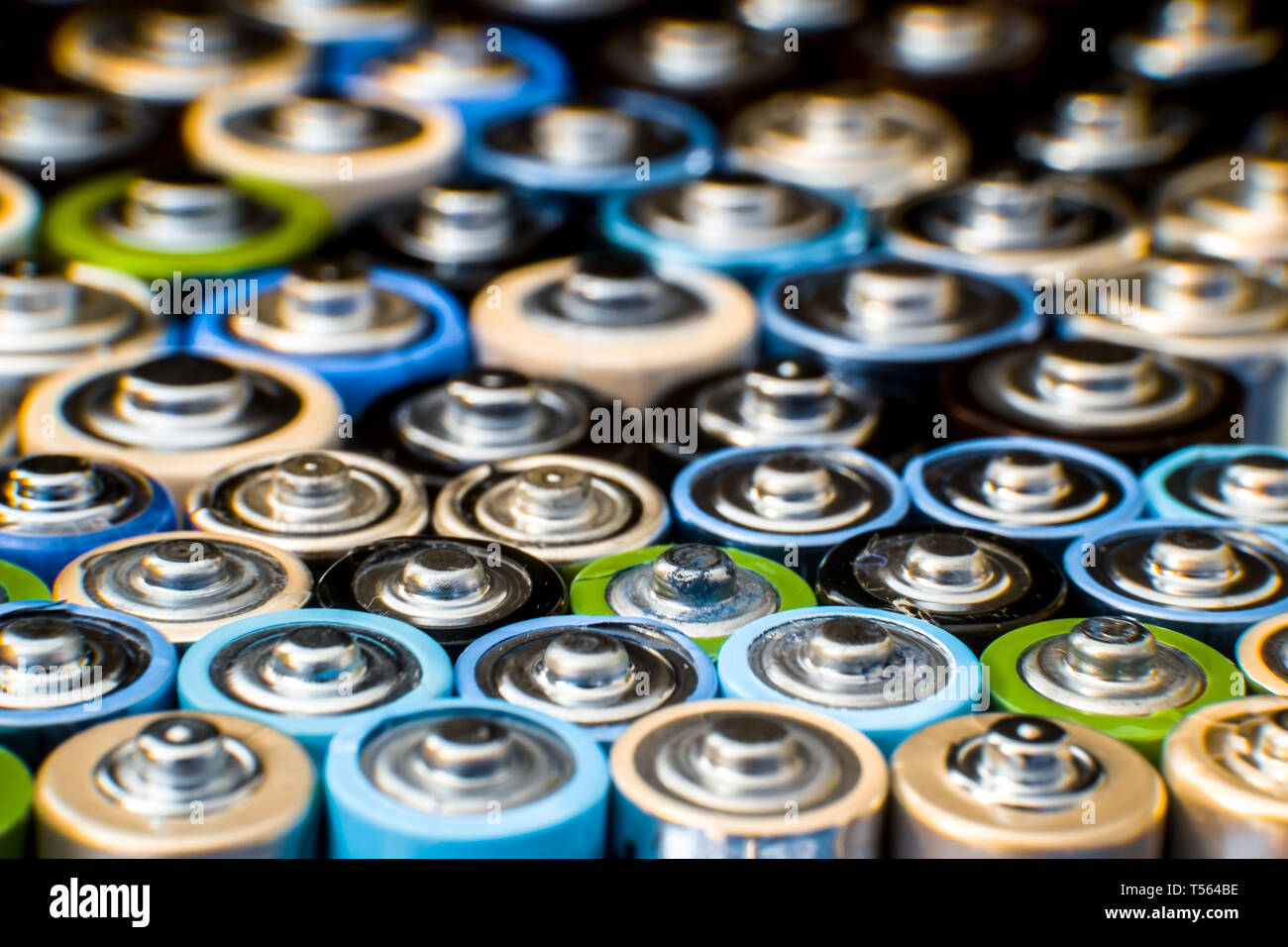 used disposable drain batteries of various size and colors Stock Photo ...