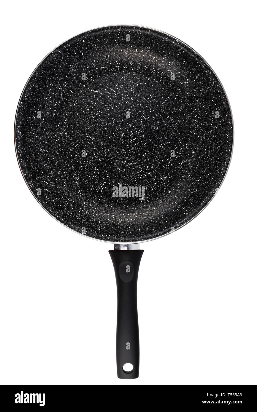 new empty frying pan on white background, isolated. place for text ...