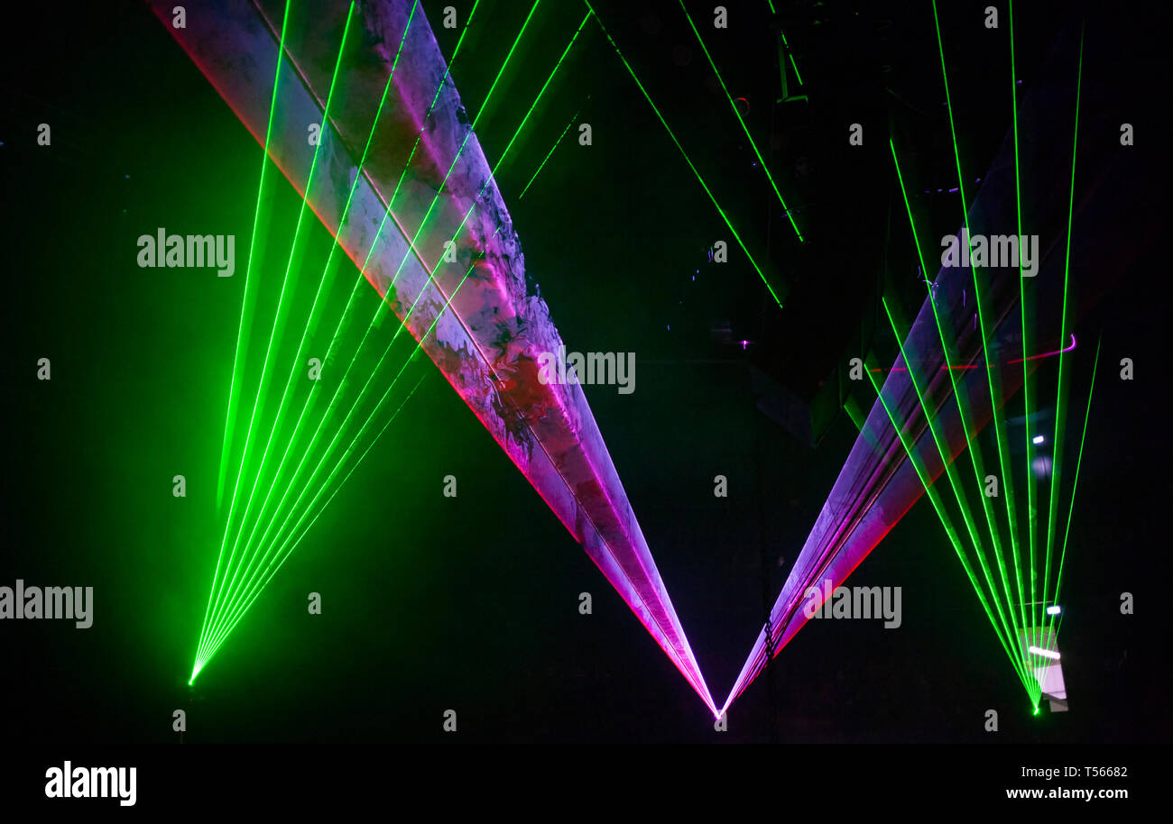futuristic lights. Cyberpunk, Abstract lasers, Hi tech retro background ...