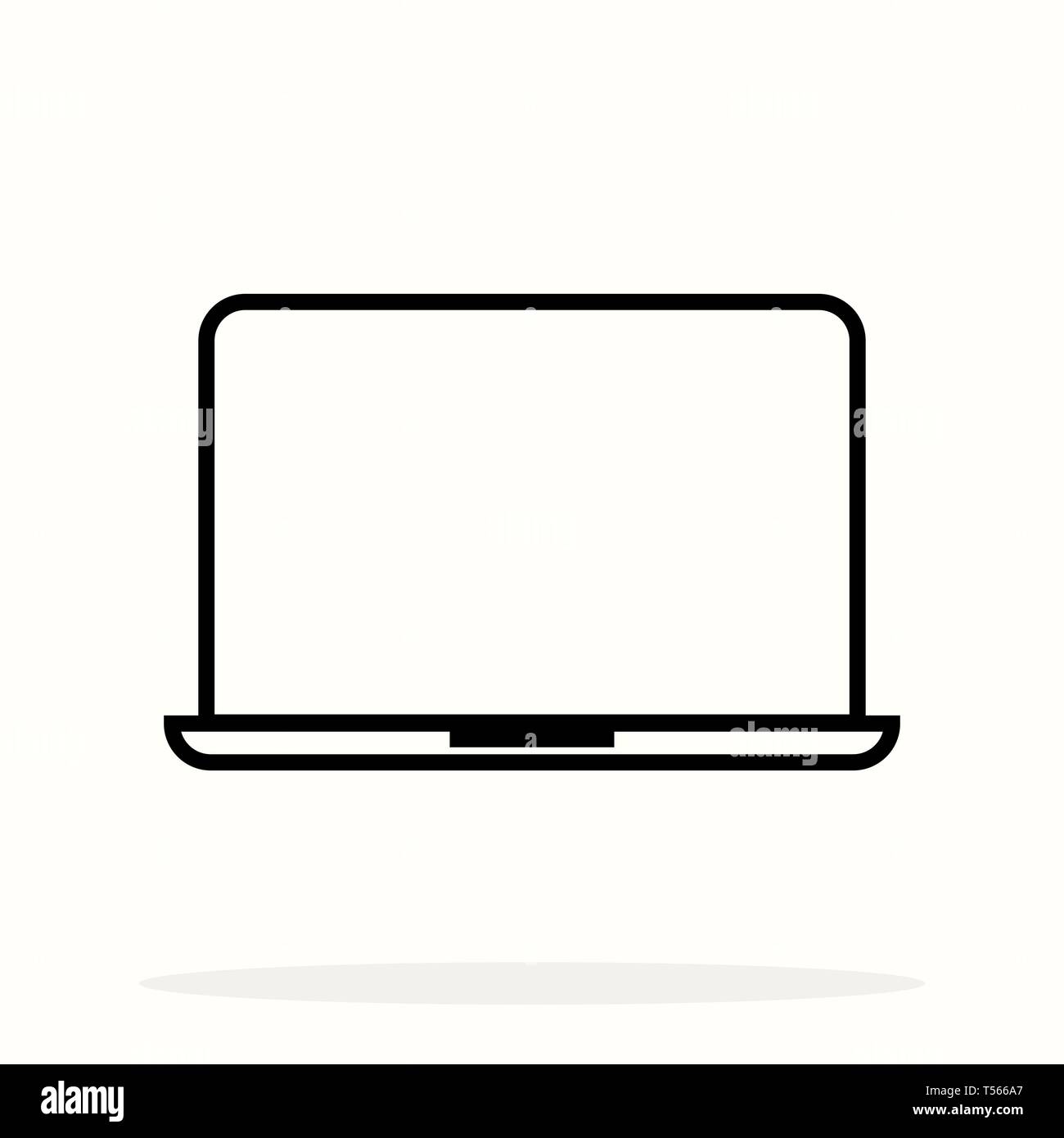 Laptop Icon in trendy flat style isolated on grey background. Computer ...