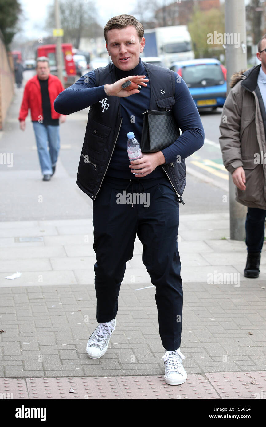 The male members of the cast of TOWIE film scenes at The Gallery Bar ...