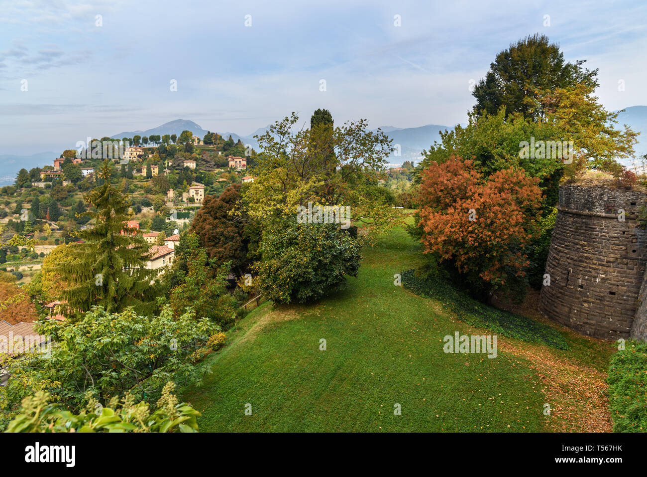View from top of San Vigilio castle in Bergamo. Italy Stock Photo - Alamy