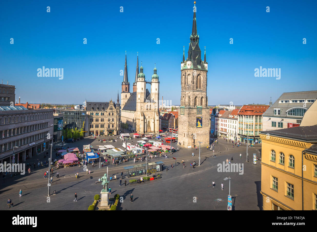 Old town square of Halle Saale in Germany Stock Photo - Alamy