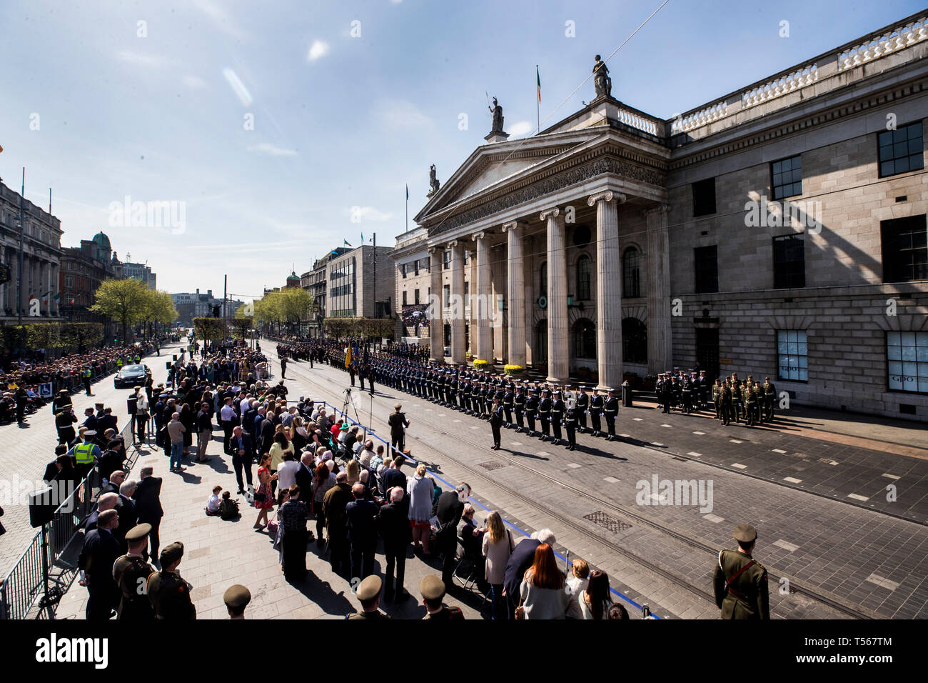 Irish defence forces during the National commemoration to mark the ...