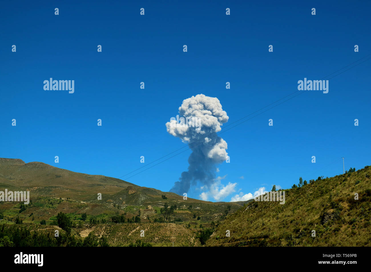 The Eruption of Sabancaya Volcano in April 2018 View from the Highland ...