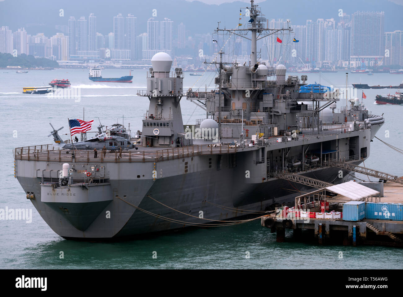 USA Navy’s oldest operational ship, USS Blue Ridge, docked in Victoria ...
