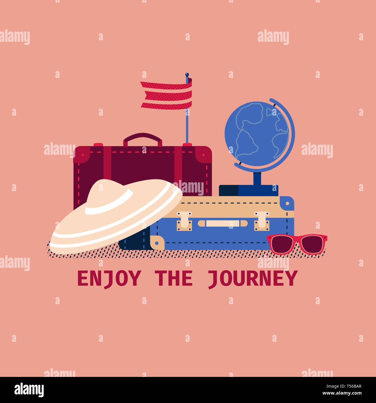 Summer vacation symbols illustration hi-res stock photography and ...