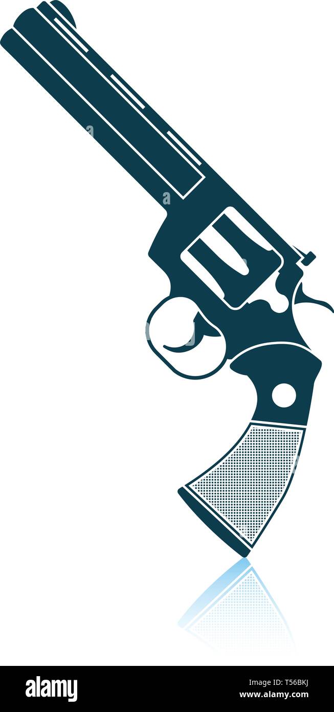 Revolver gun icon. Shadow reflection design. Vector illustration Stock ...