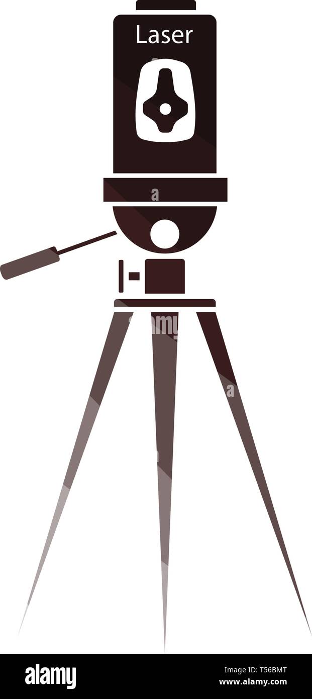 Laser level tool icon. Flat color design. Vector illustration Stock ...