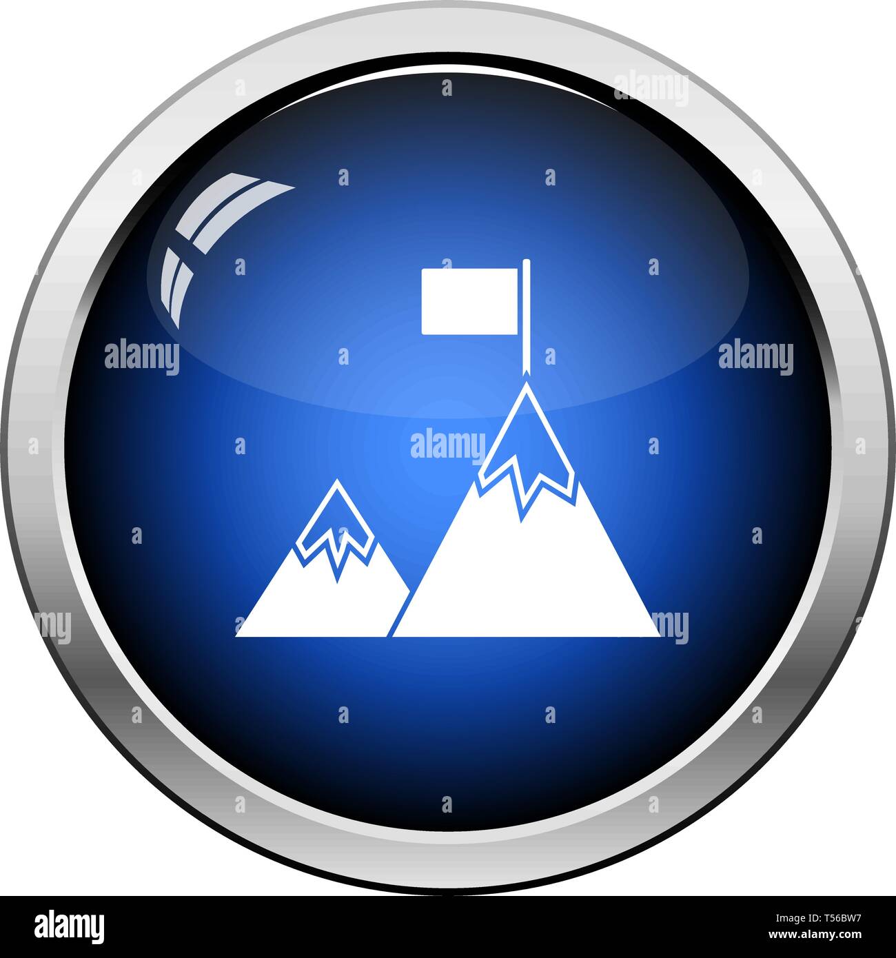 Mission Icon. Glossy Button Design. Vector Illustration Stock Vector ...