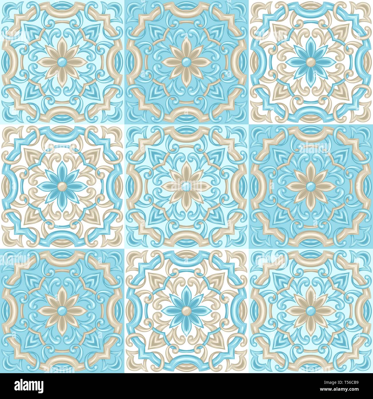 Portuguese azulejo ceramic tile pattern Stock Vector Image & Art - Alamy