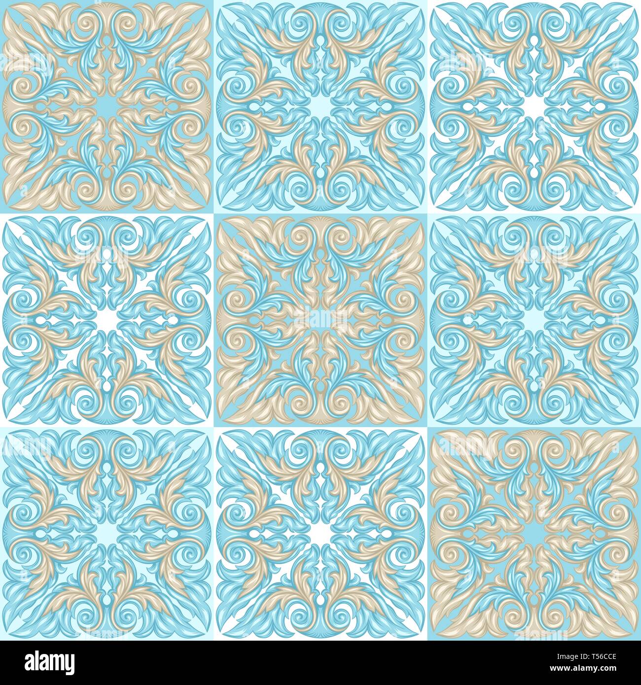 Portuguese azulejo ceramic tile pattern Stock Vector Image & Art - Alamy
